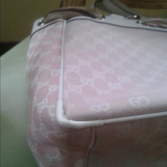 Gucci | Bags | Gucci Large Monogram Pink Tote Logo Authentic | Poshmark